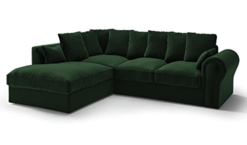 Green Corner Sofa | Dark Light Velvet Sofa Bed